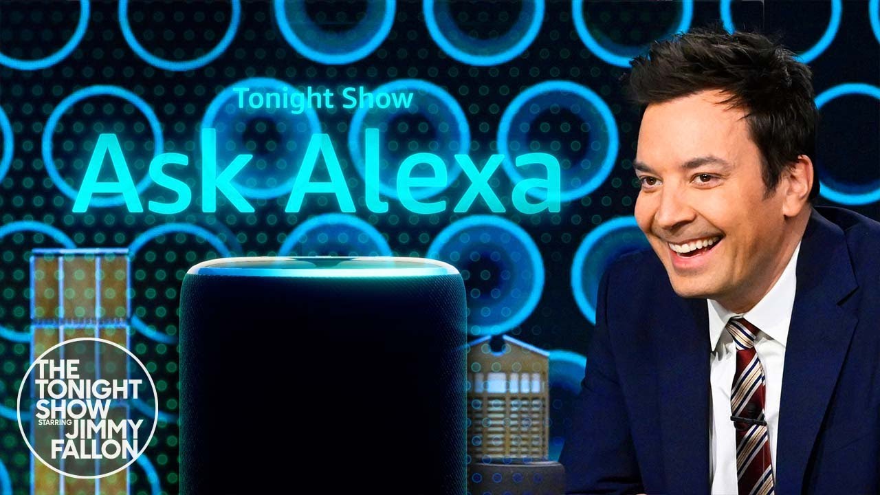 Ask Alexa Office Holiday Party Mistletoe Gingerbread Houses The Tonight Show Youtube