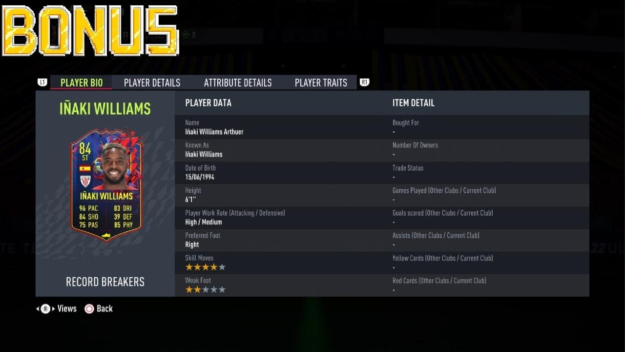 Fifa 22 Inaki Williams Record Breaker Requirements Sbc Youtube