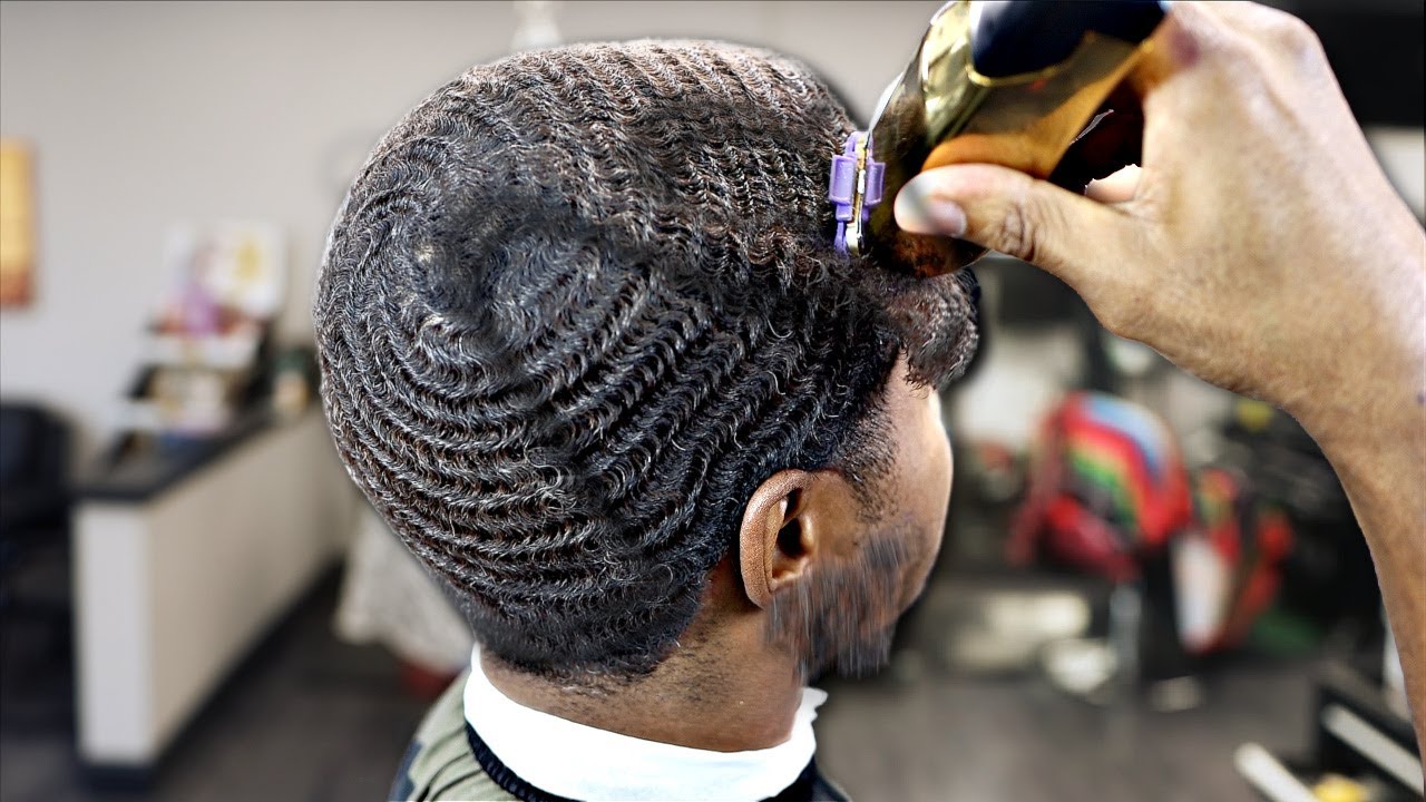 END OF A 5 MONTH 360 WAVE WOLF | SELF HAIRCUT *SAFISFYING - YouTube