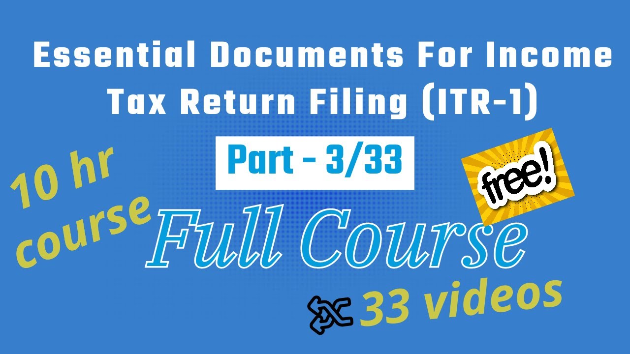 Essential Documents For Income Tax Return Filing (ITR-1) ! ITR Filing ...