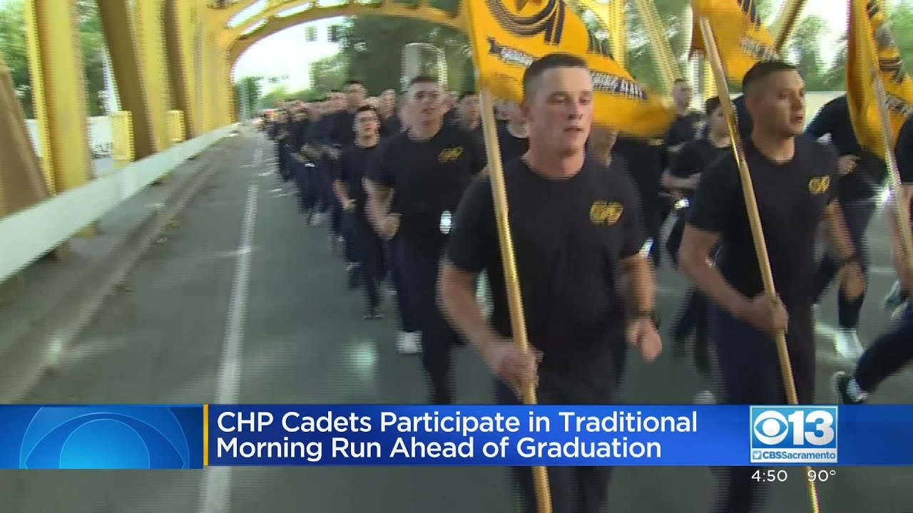 Nearly 130 Cadets Take Off In CHP Run Ahead Of Graduation - YouTube