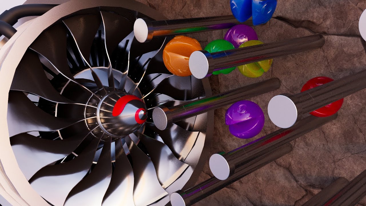Jelly colorful Pacman moving with a fan in a satisfying path - YouTube