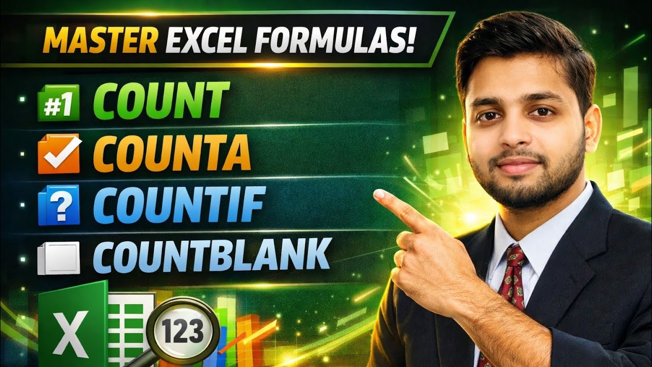 Excel Formula for Counting Data | COUNT, COUNTA, COUNTIF, COUNTBLANK ...