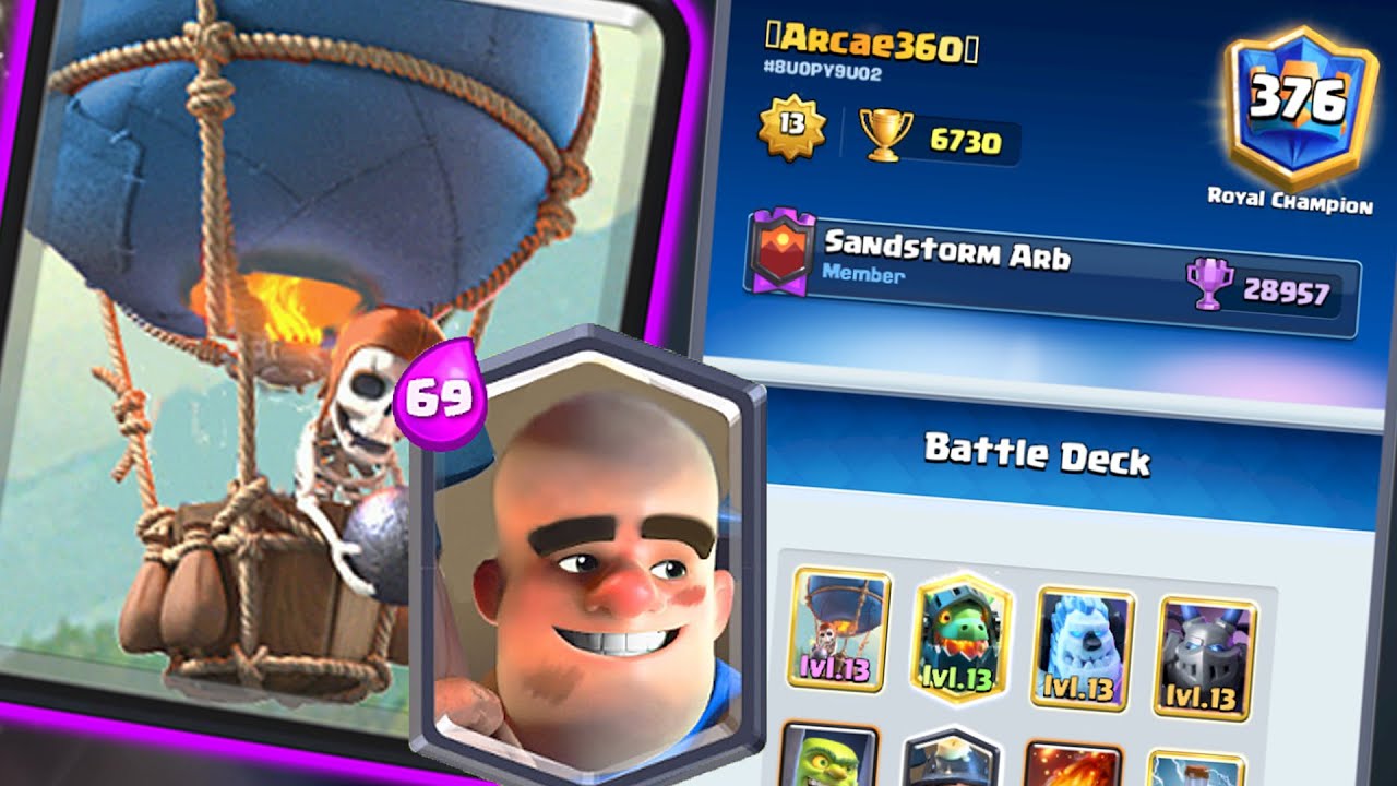 Balloon Miner Cycle deck 🏆 𝓐𝓻𝓬𝓪𝓮360 gameplays👈 Clash Royale - YouTube