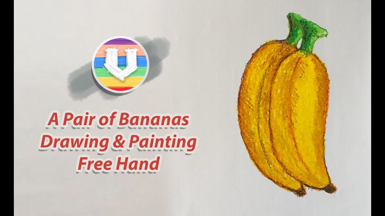 A Pair of Bananas Easy Drawing and Painting with oil pastel color ...