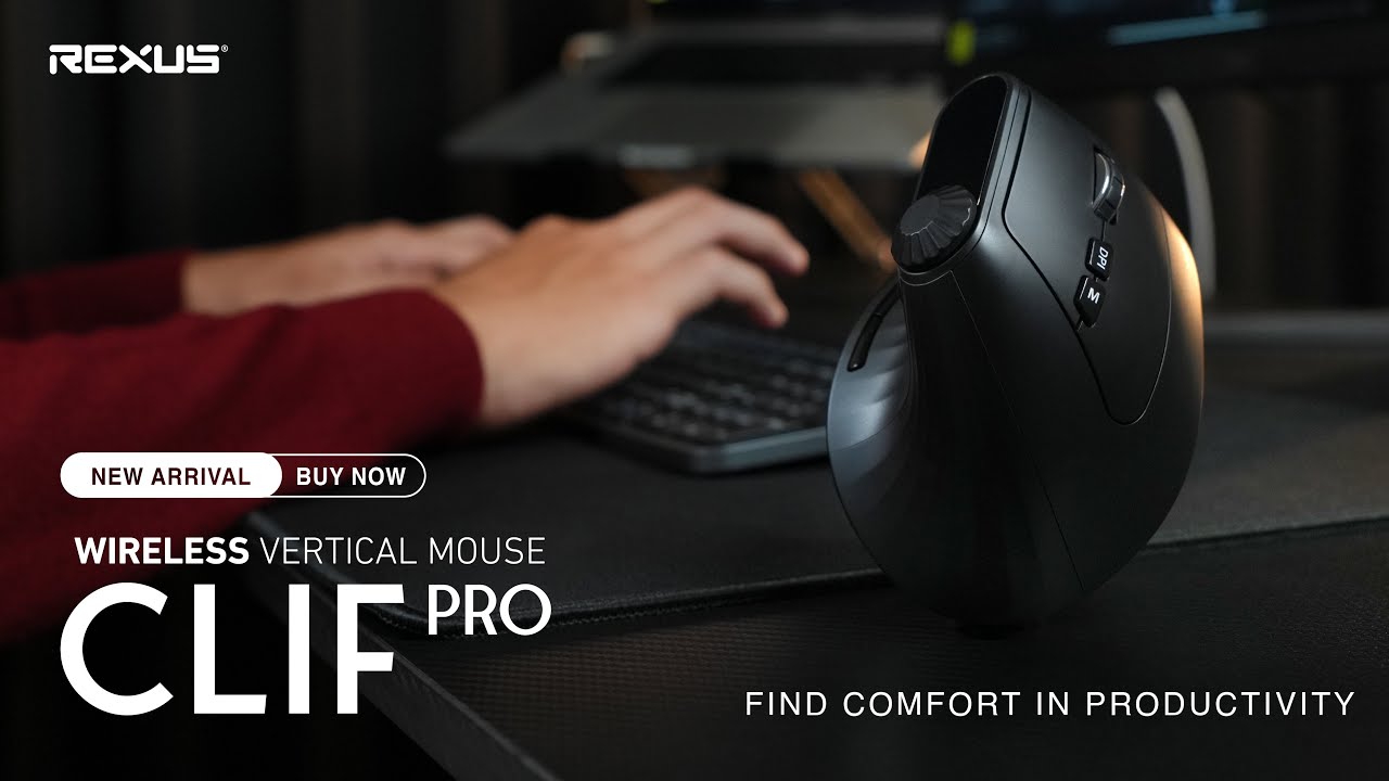 WIRELESS VERTICAL MOUSE CLIF PRO - YouTube