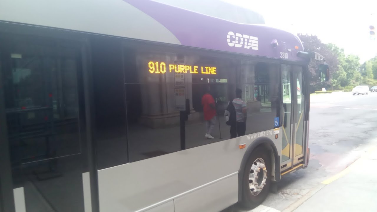 DRIVER POV CDTA NEW FLYER #3310 ON ROUTE 910 EASTBOUND DOWNTOWN ALBANY ...