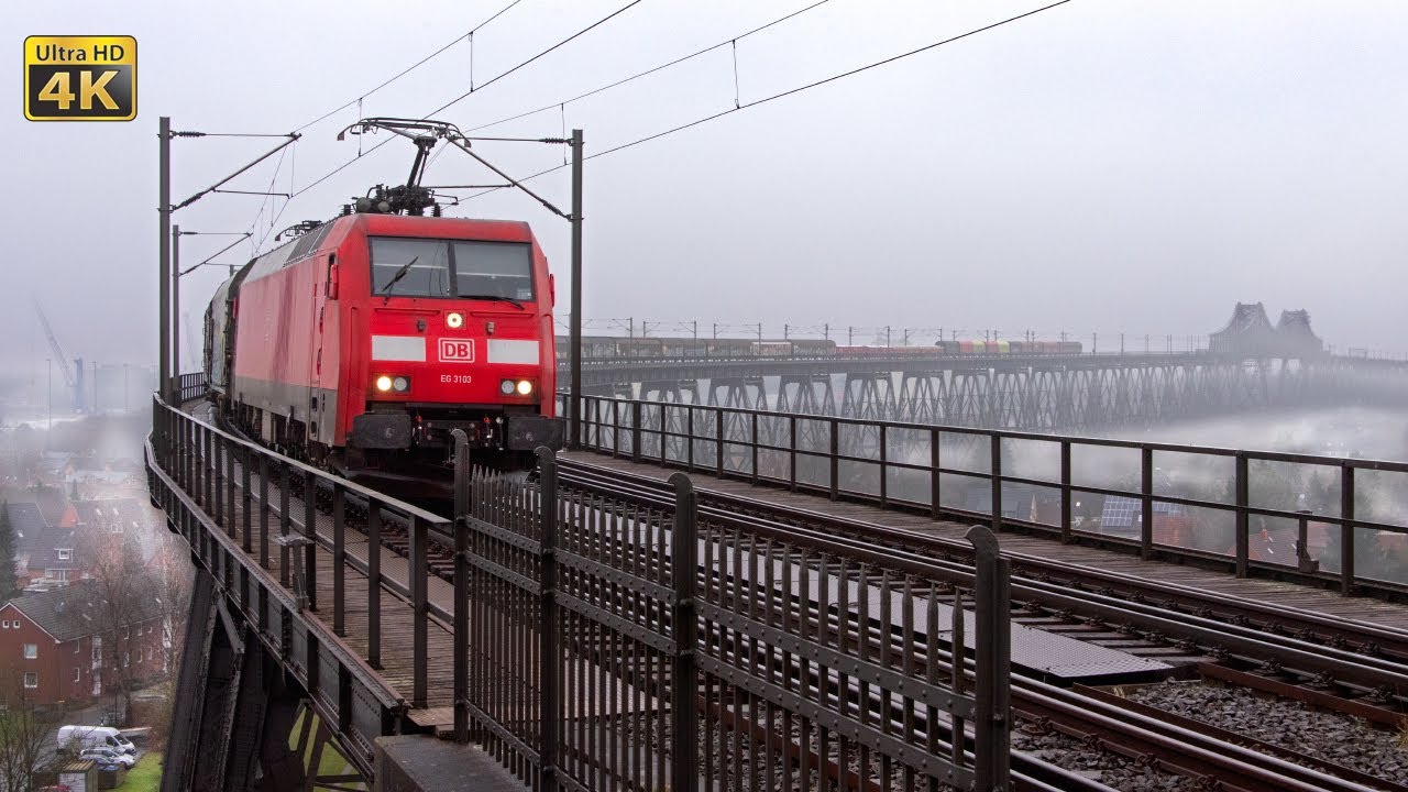Rendsburg High Bridge, rail crossing - north Germany - south Denmark ...