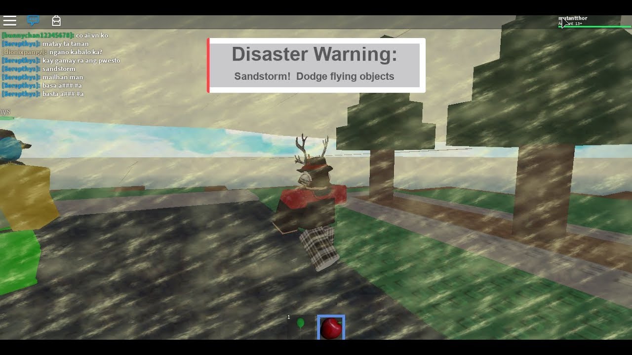 Roblox - Natural Disaster Survival Game Survive In SandStorm - YouTube