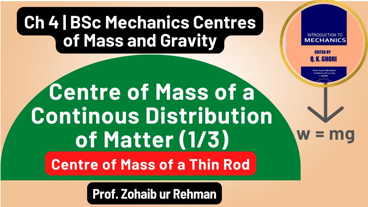 Centre of Mass of a Continuous Distribution of Matter | Chapter 4 | BSc ...