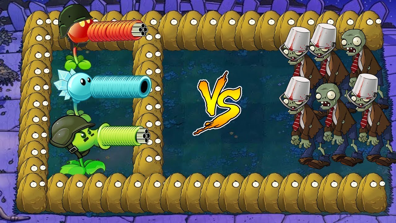Plants vs Zombies Repeater Vs Gatling Pea Vs Snow Pea Vs 999 Zombies ...