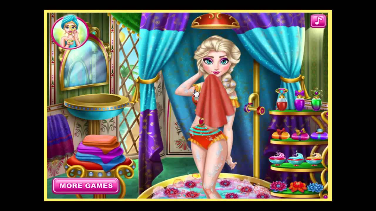 Baby Game: Elsa Swimming Pool - YouTube