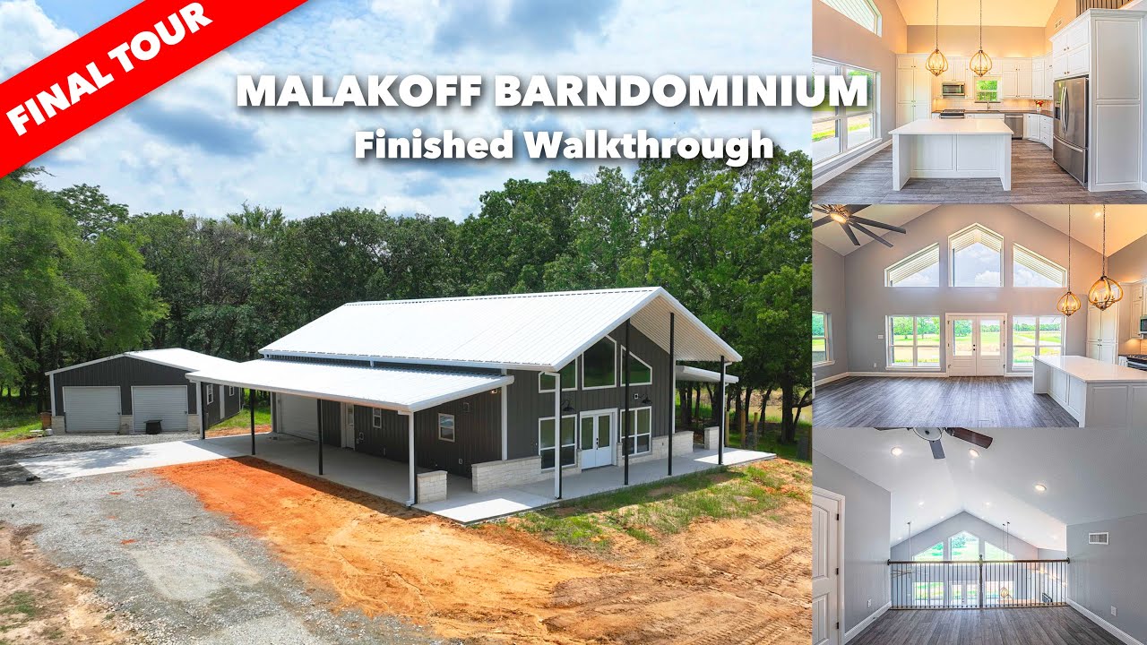 Completed Barndominium Tour - 1300 sqft / 2 BR / 2.5 Bath - Malakoff ...