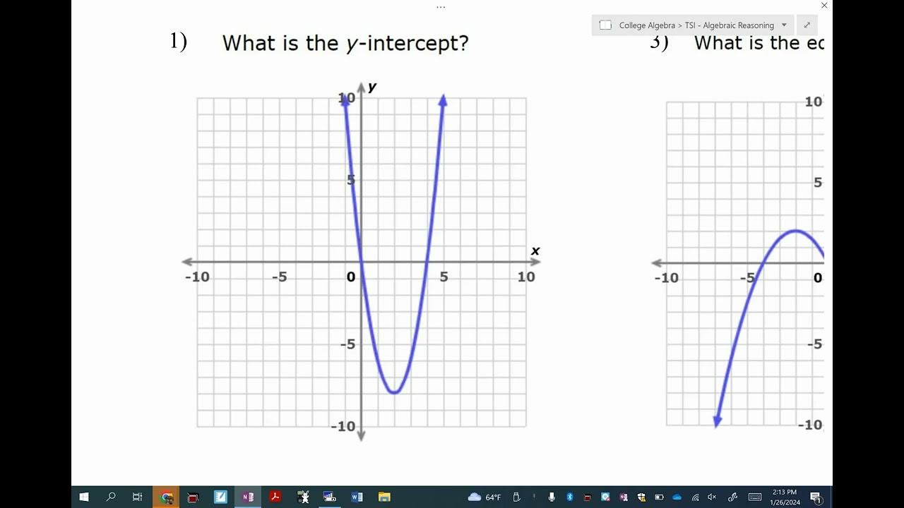 A.R. #5 - Identify linear, quadratic, exponential functions/A.R. #6 - Characteristics of ...