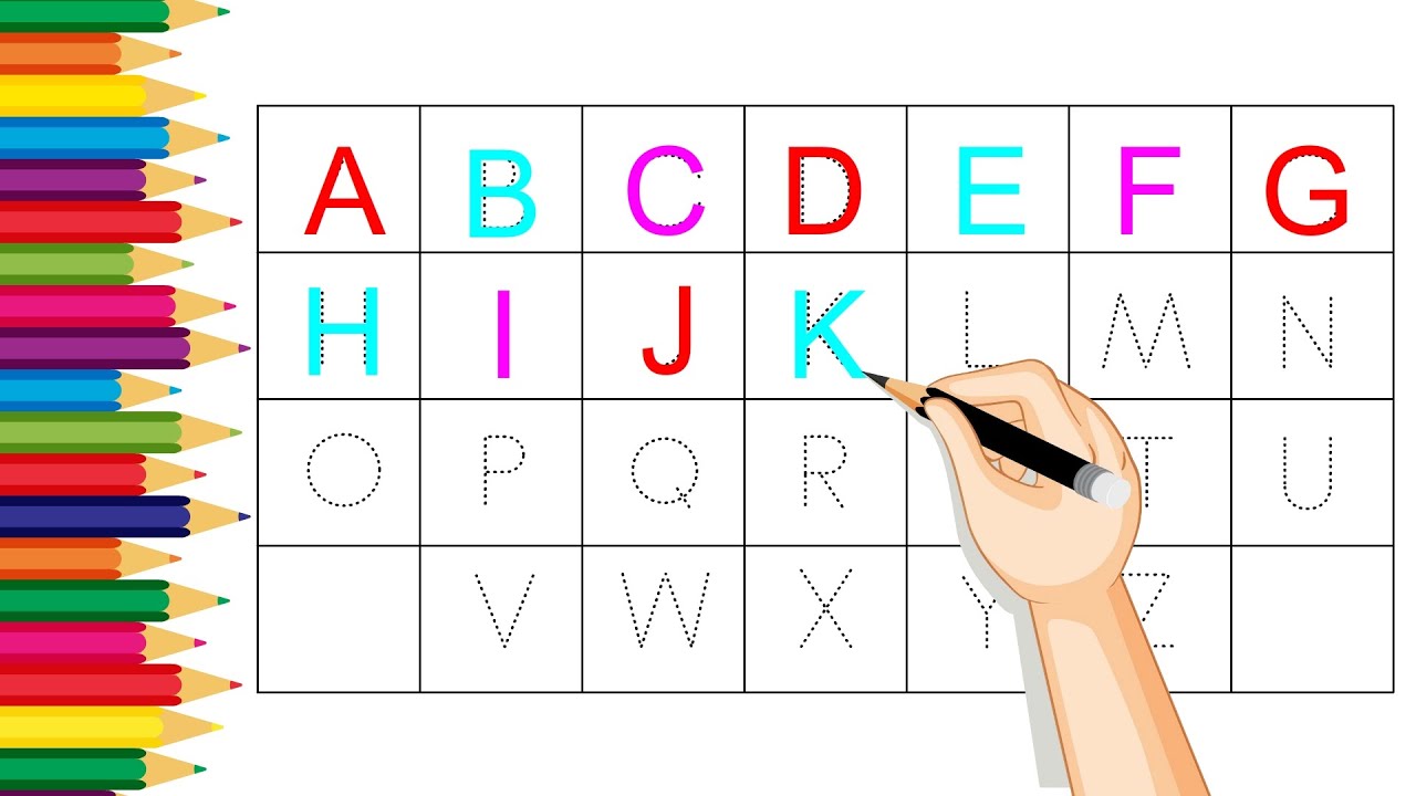A to Z kids learn, ABCD, Alphabets, kids rhymes, A for apple B for ball ...