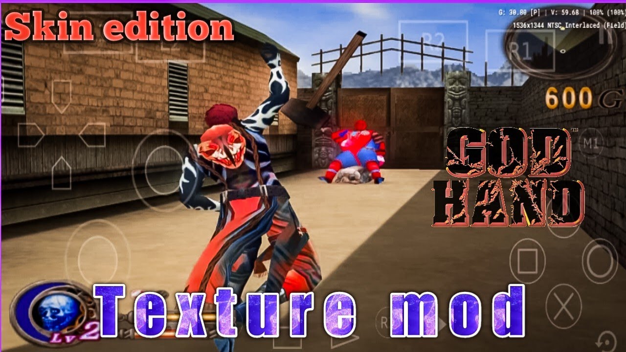 god hand texture mod aethersx2 skin edition - ps2 emulator - YouTube