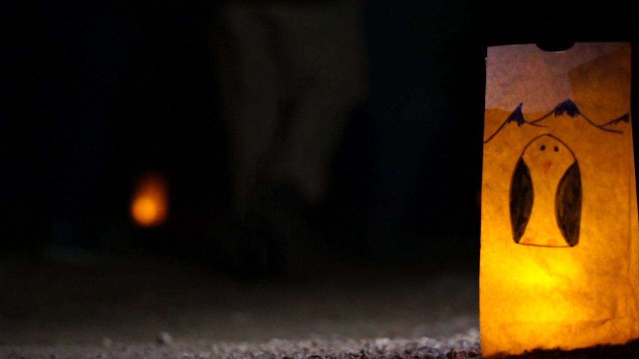 Winter Luminary Walk - Candle Lit Pathway - B-Roll - with sound - YouTube