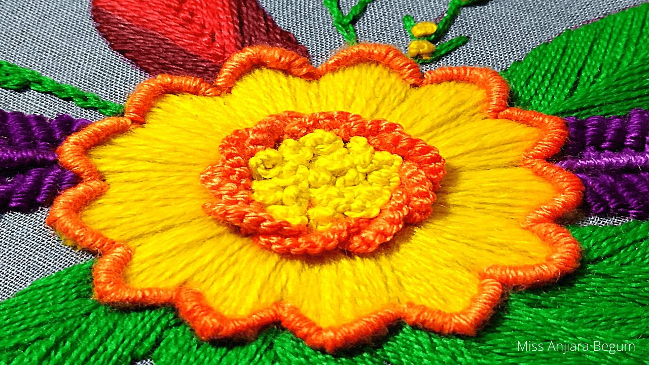 Raised Hand Embroidery, Flower Embroidery pattern, Thread Painting ...