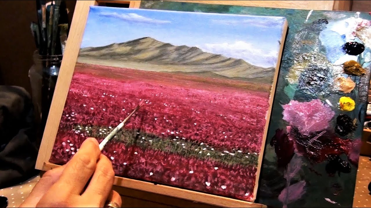 Cómo pintar DESIERTO FLORIDO al Óleo | Pintar con Francis ® - YouTube