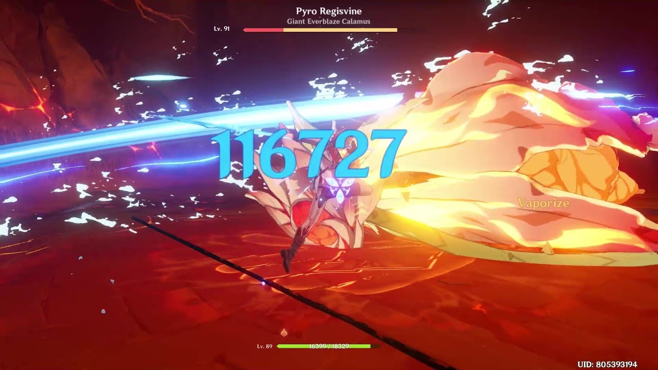 Childe elemental burst damage showcase (Bennett support) - YouTube