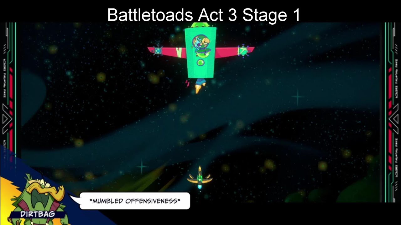 Battletoads 2020 NEW Act 3 Stage 1 " Spacebrawls" Spaceship Bullet Hell ...