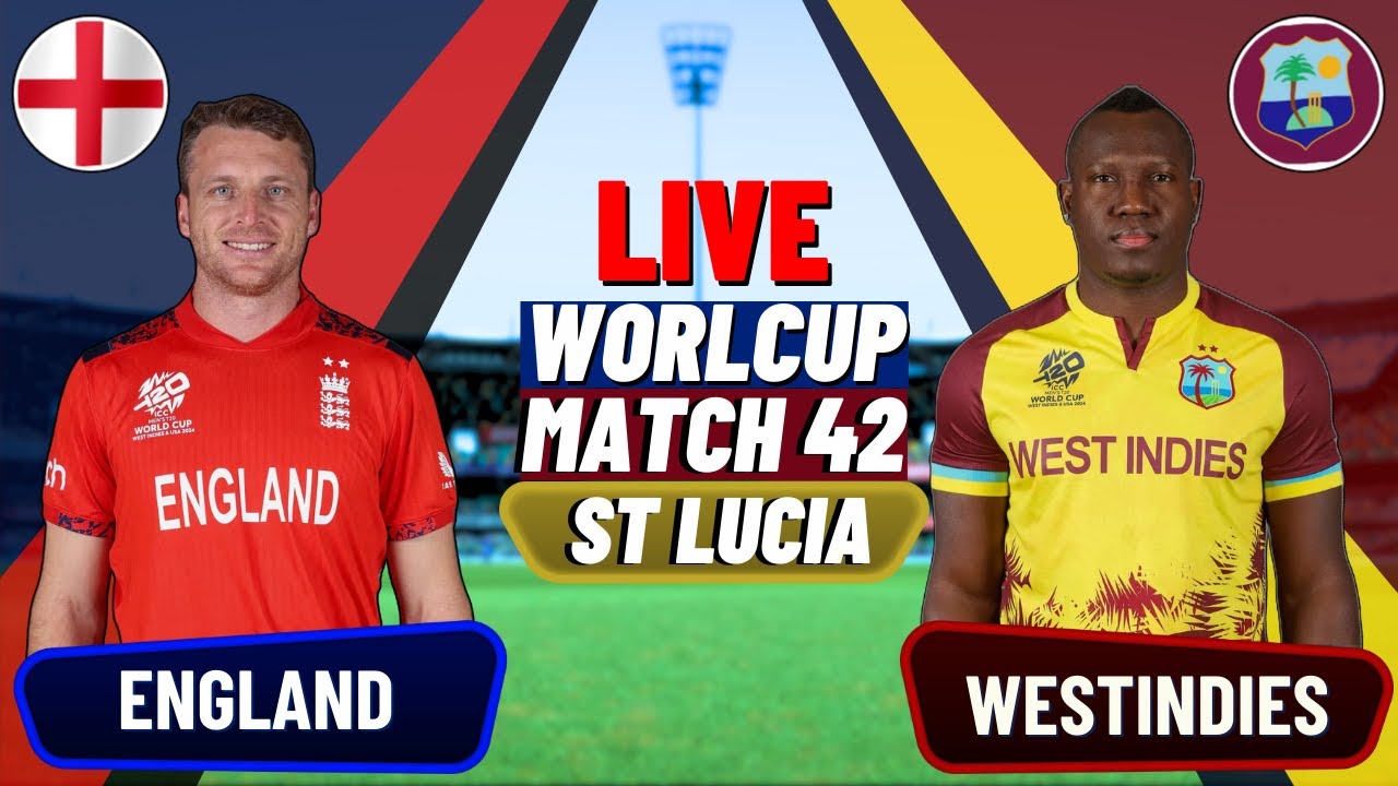 Live ENG Vs WI Match Score |Live Cricket Match Today| WI vs ENG 42nd ...