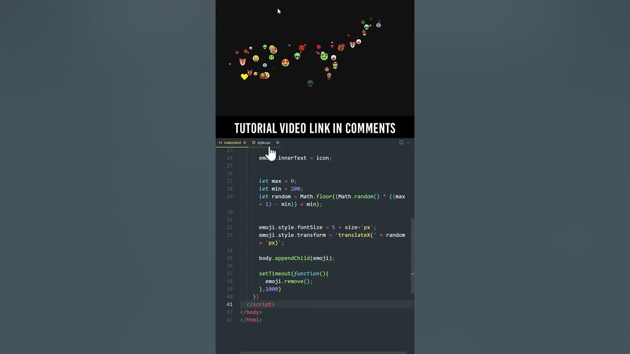 Emoji Cursor Trail Effect in Javascript #shorts - YouTube