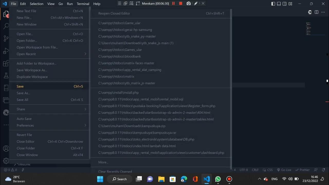 Games ular dengan menggunakan bahasa pemograman -source code gratis - YouTube