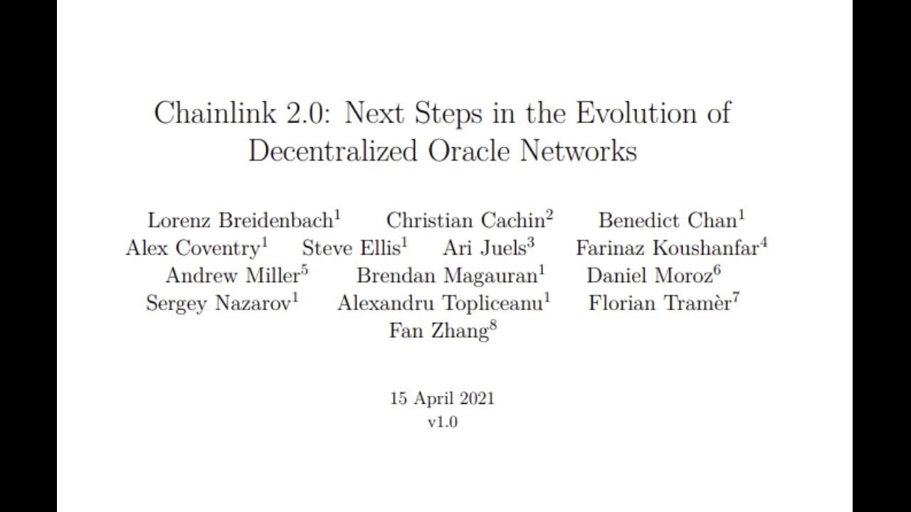 Chainlink 2 0 Whitepaper Chainlink's Evolution - YouTube