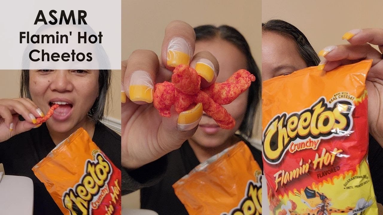 ASMR Cheetos Crunchy Flaming Hot. No Talking. Soft chewing sound. - YouTube