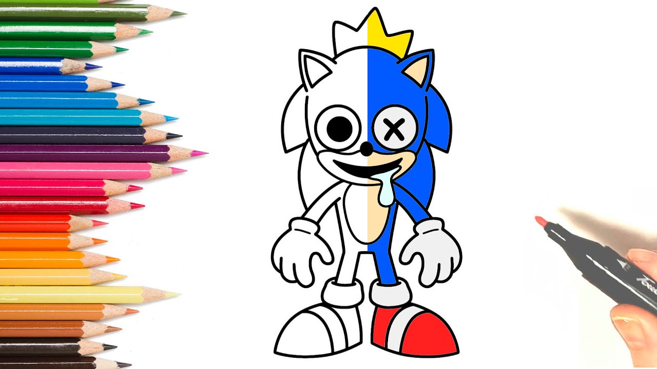 How to DRAW SONIC BLUE | RAINBOW FRIENDS | Sonic the Hedgehog - YouTube