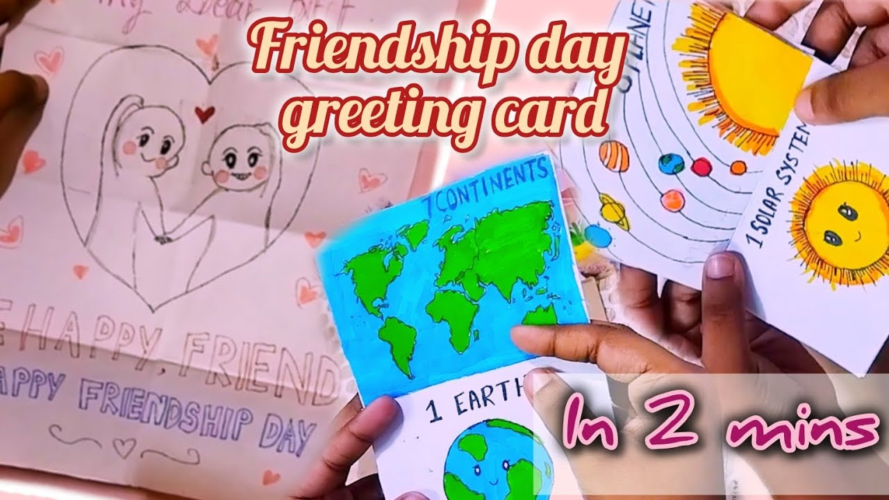Friendship day card in 2 mins ️🥰 |1 solar system, 8 planets, 1 earth ...