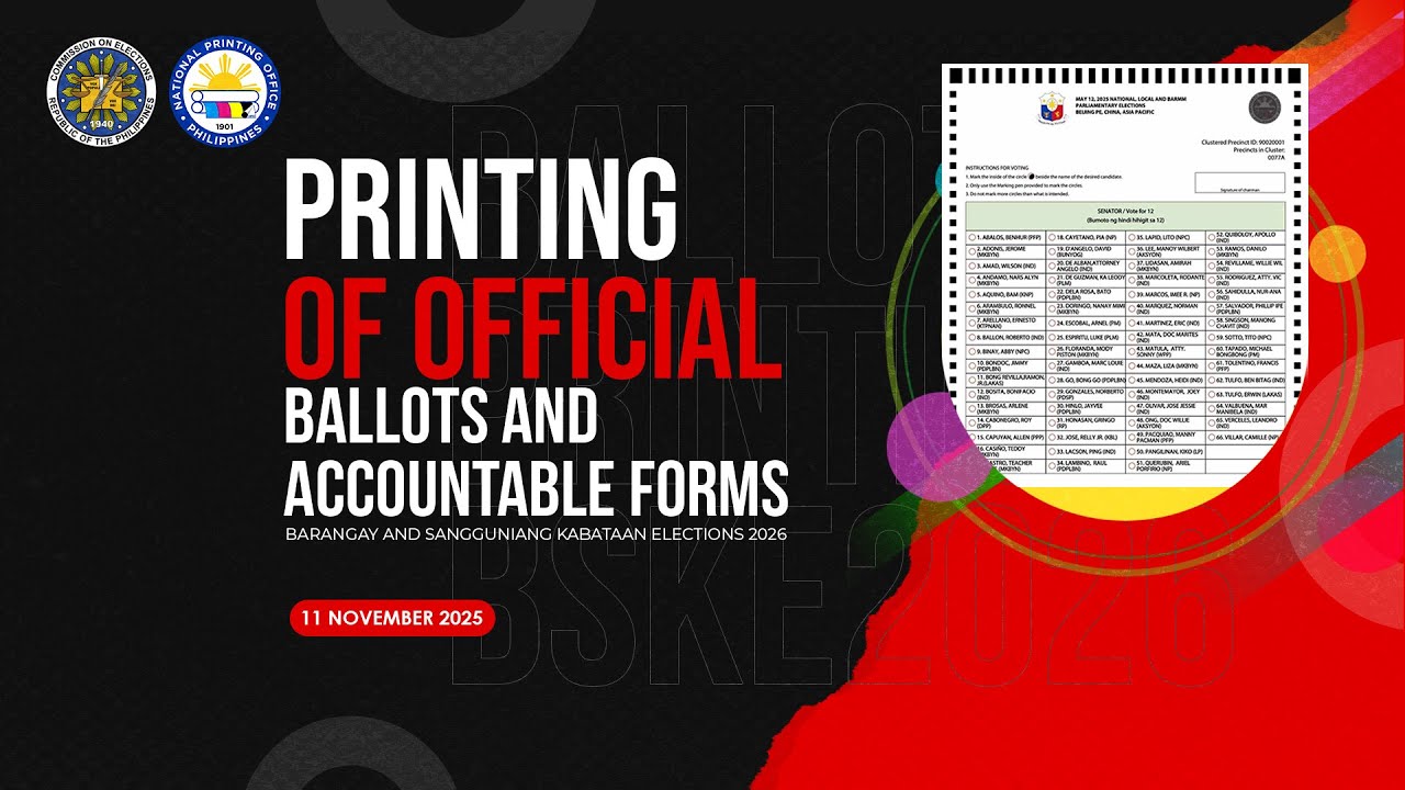 PRINTING OF OFFICIAL BALLOTS AND ACCOUNTABLE FORMS FOR THE 2026 ...