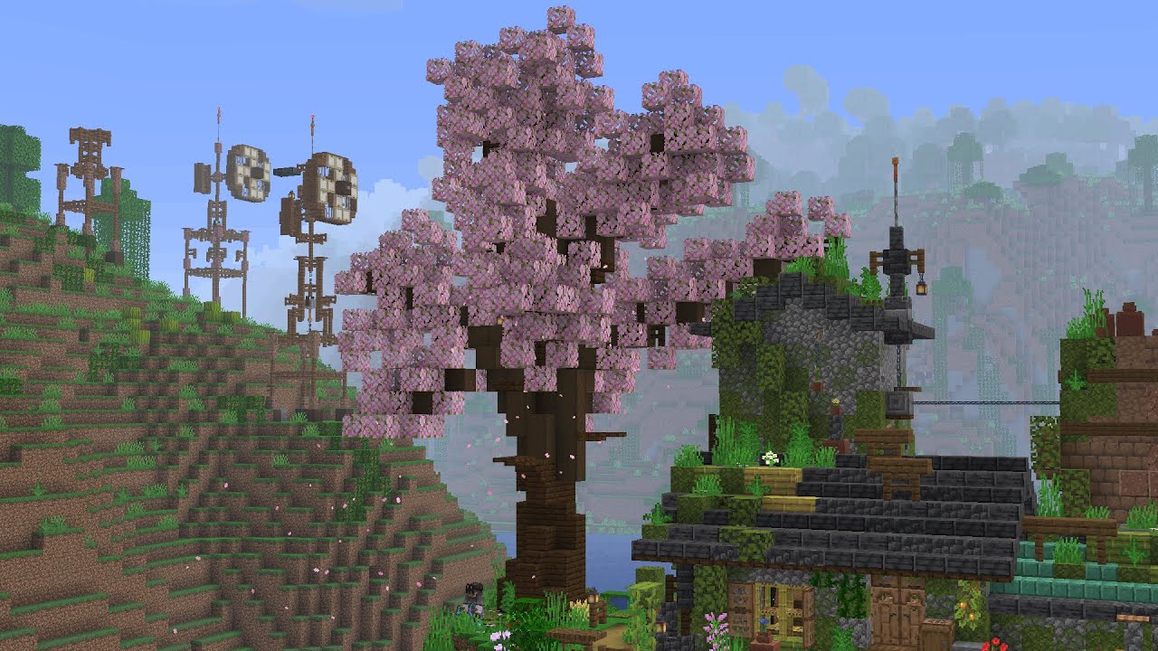 Building A Custom Sakura Tree | Let's Play Minecraft - Ep5 - YouTube