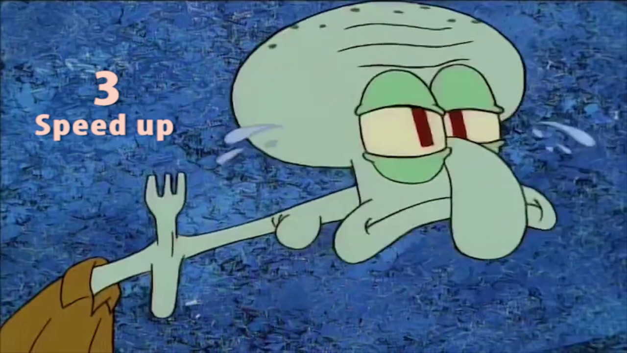 squidward choking on a fork speed up - YouTube
