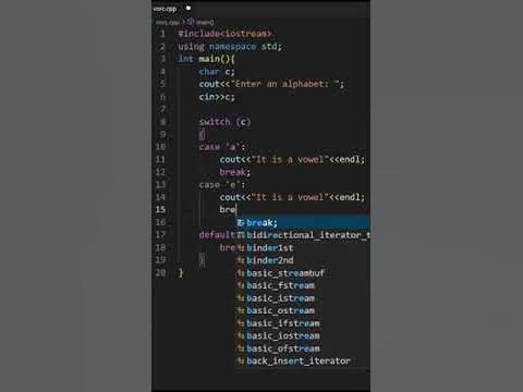 Cpp program to find whether an alphabet is a vowel or consonant | C++ Switch statement 🔥 - YouTube