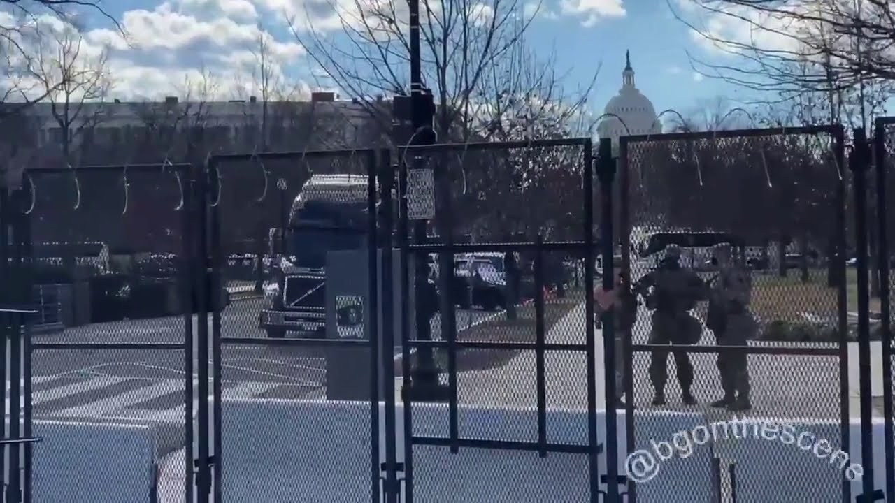 US Capitol Building Surrounded by Barbed Wire Fencing - YouTube