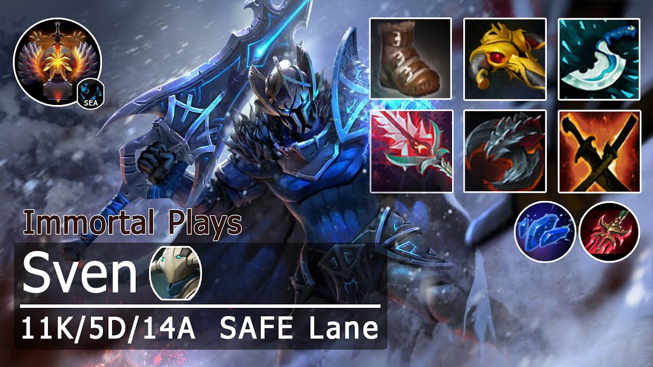 Sven Safe Lane | Great Farming Ability | Dota 2 Immortal Gameplay ...