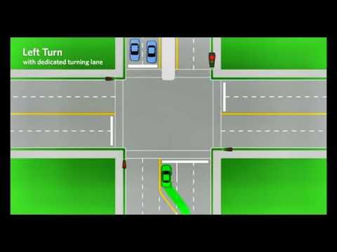How to make LEFT TURN in Canada (with dedicated left turn lane) - YouTube