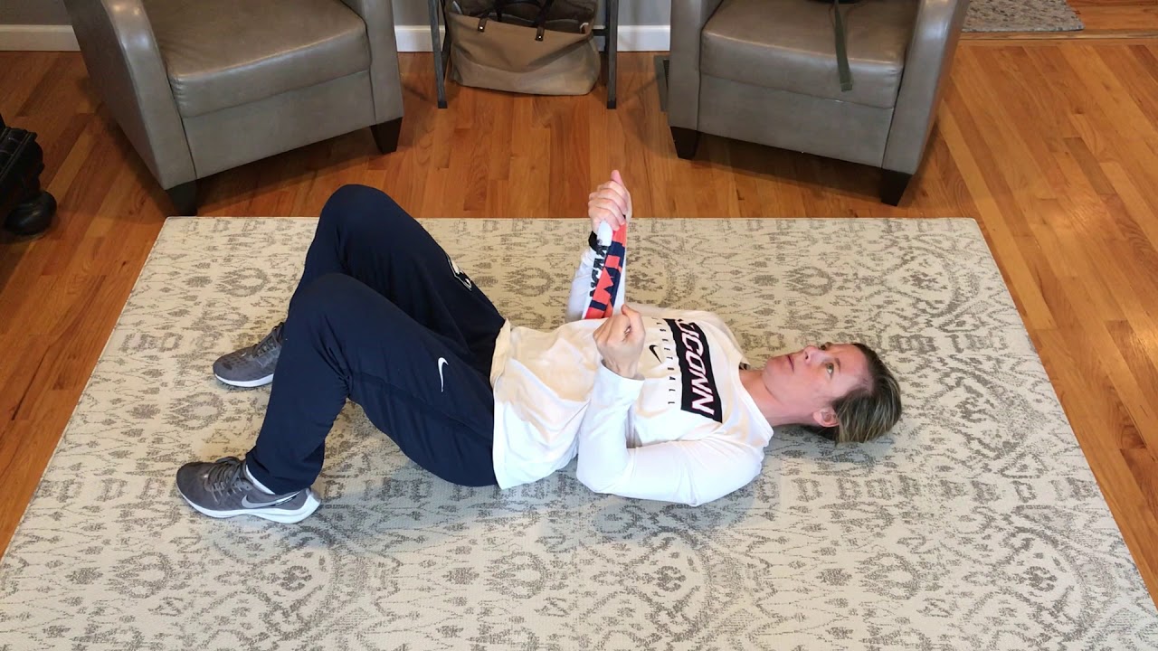 ISO Supine Towel Triceps - YouTube