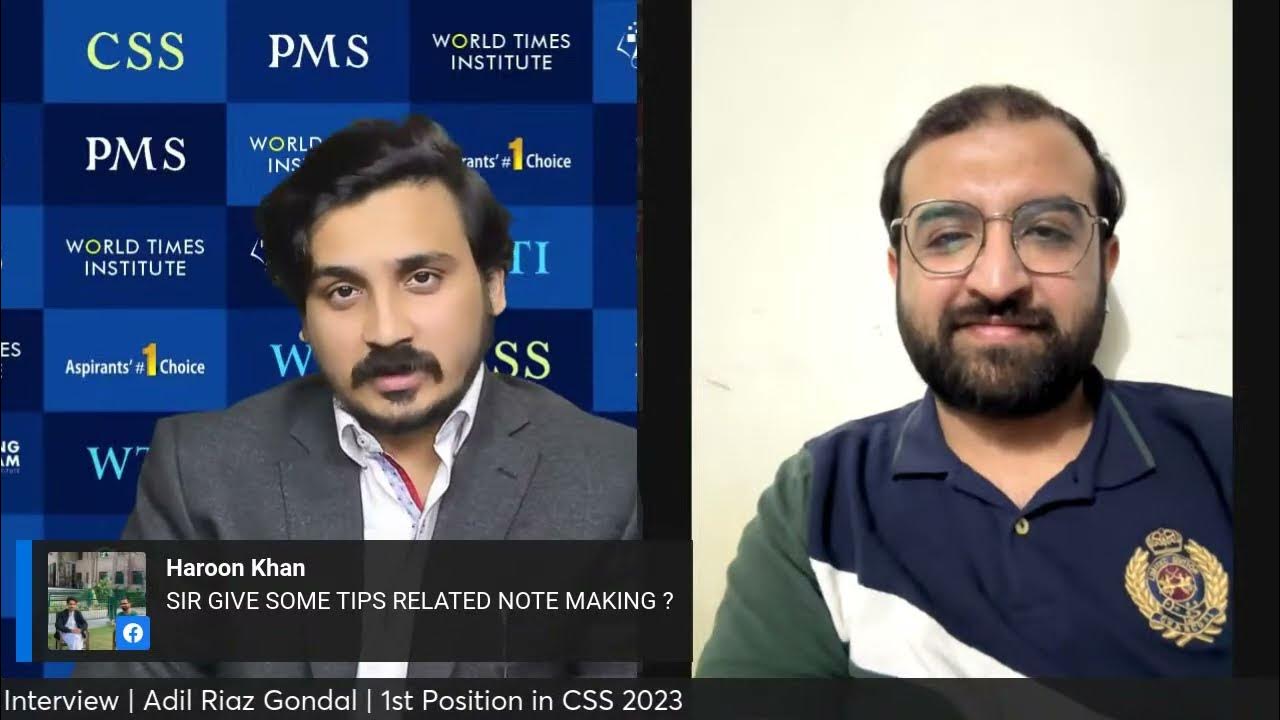 CSS 2023 Topper Interview | Adil Riaz Gondal | PAS | CSS 2023 Result | World Times Institute ...
