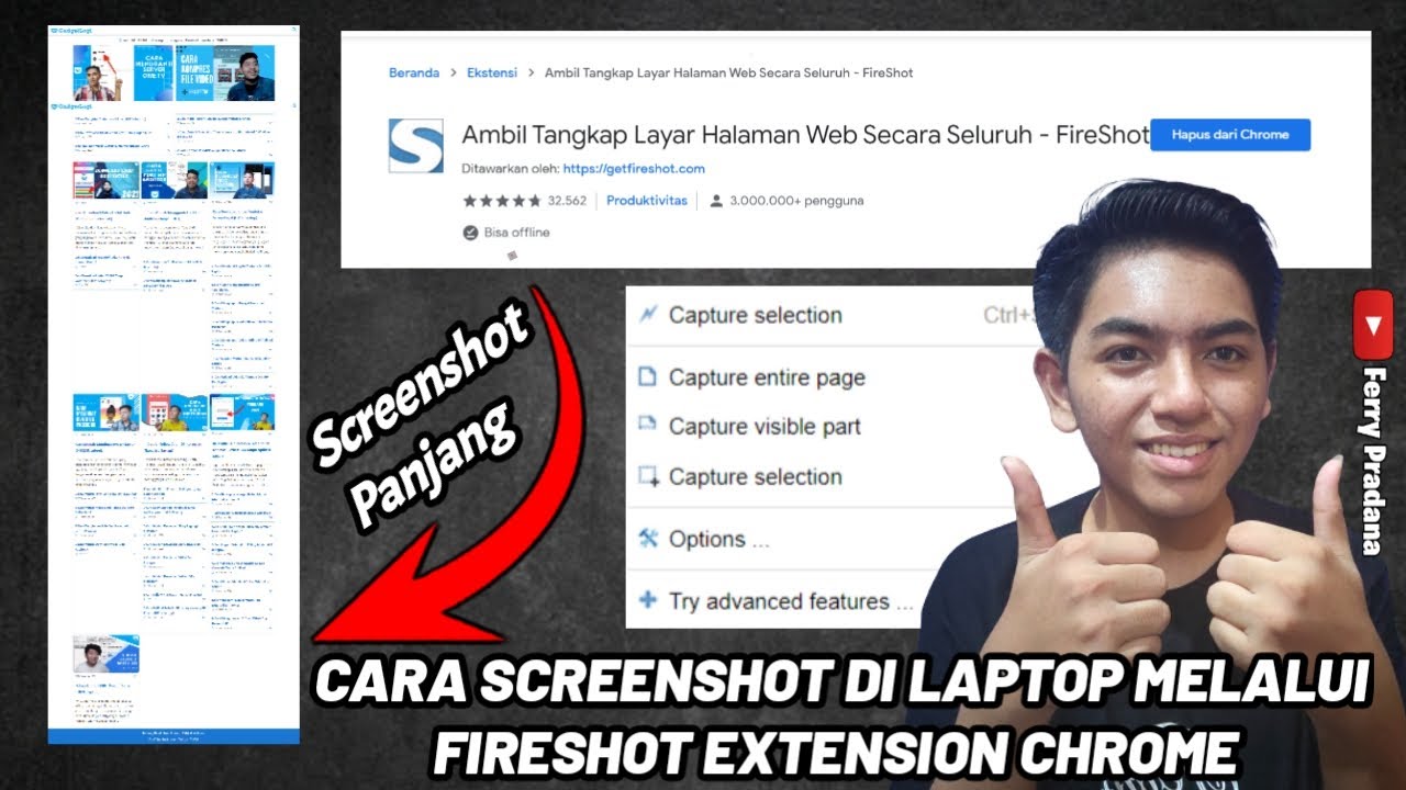 Cara Screenshot Di Laptop Melalui Fireshot Extension Chrome - YouTube