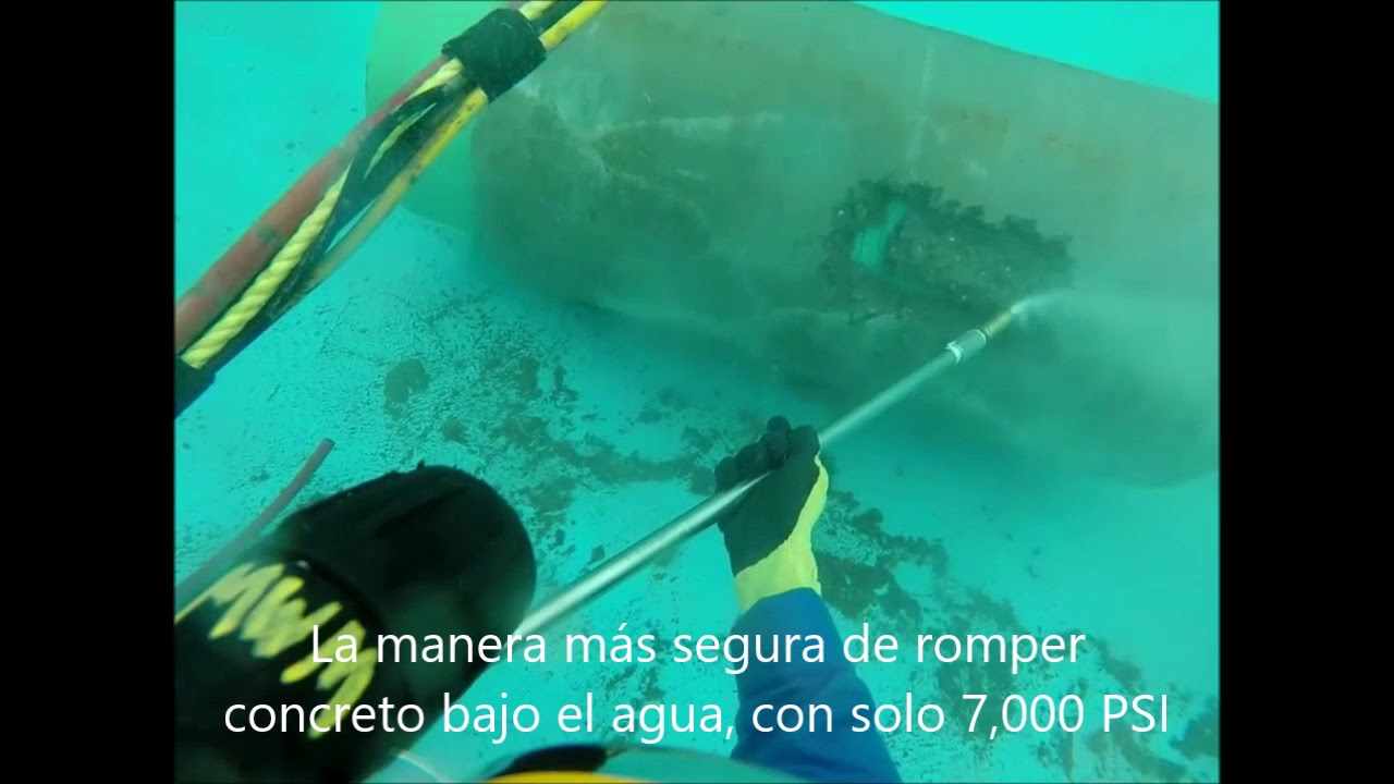 Concrete Blasting Underwater with CaviBlaster 2570-D - YouTube