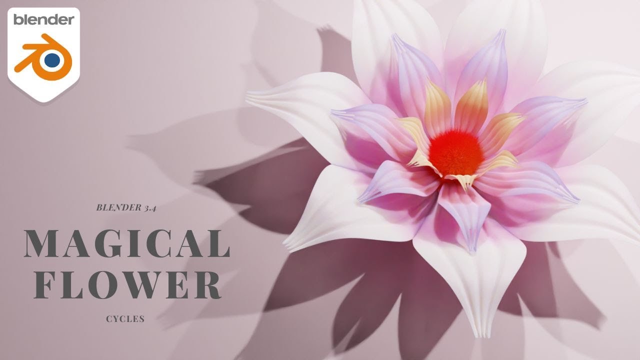 How to Make a Flower 🌸🍃in Blender | a Magical Flower | Blender 3.4 ...
