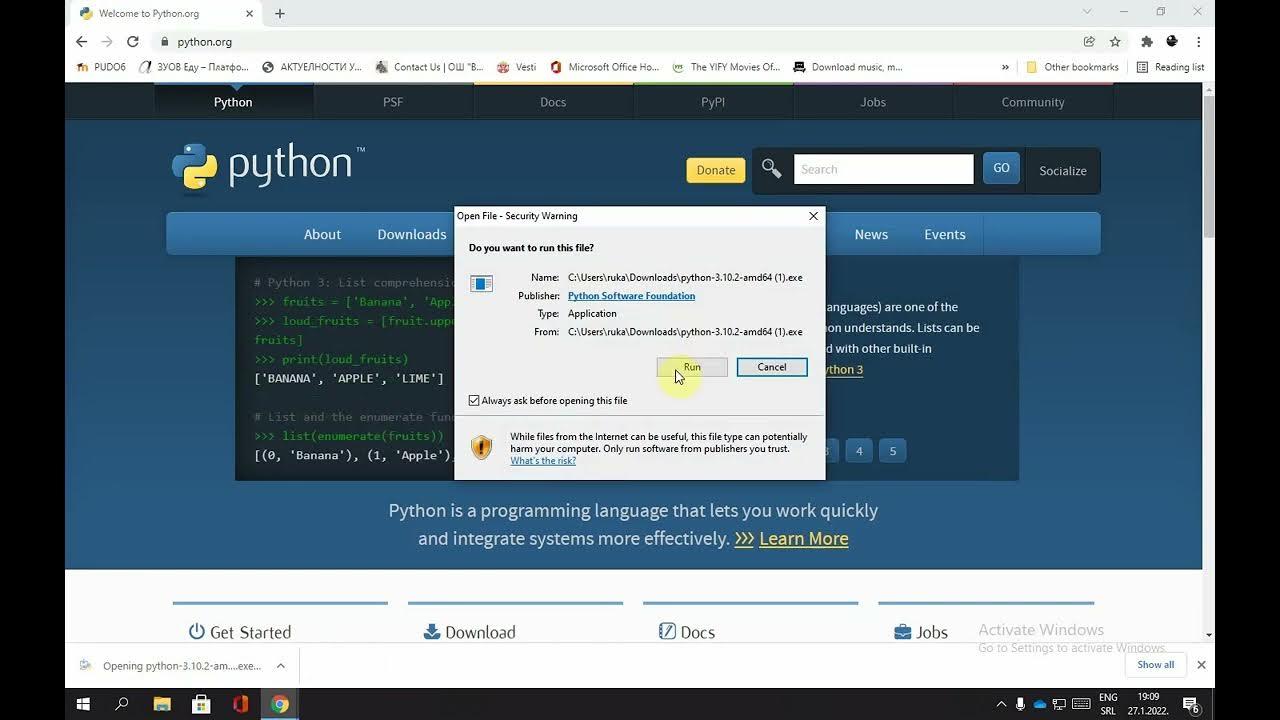 Instalacija python-a na Windows-u 10 - YouTube