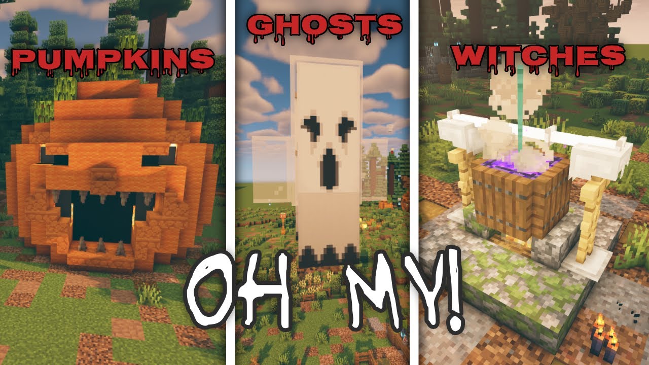 20 SPOOKY Halloween decorations and build hacks │ Minecraft - YouTube