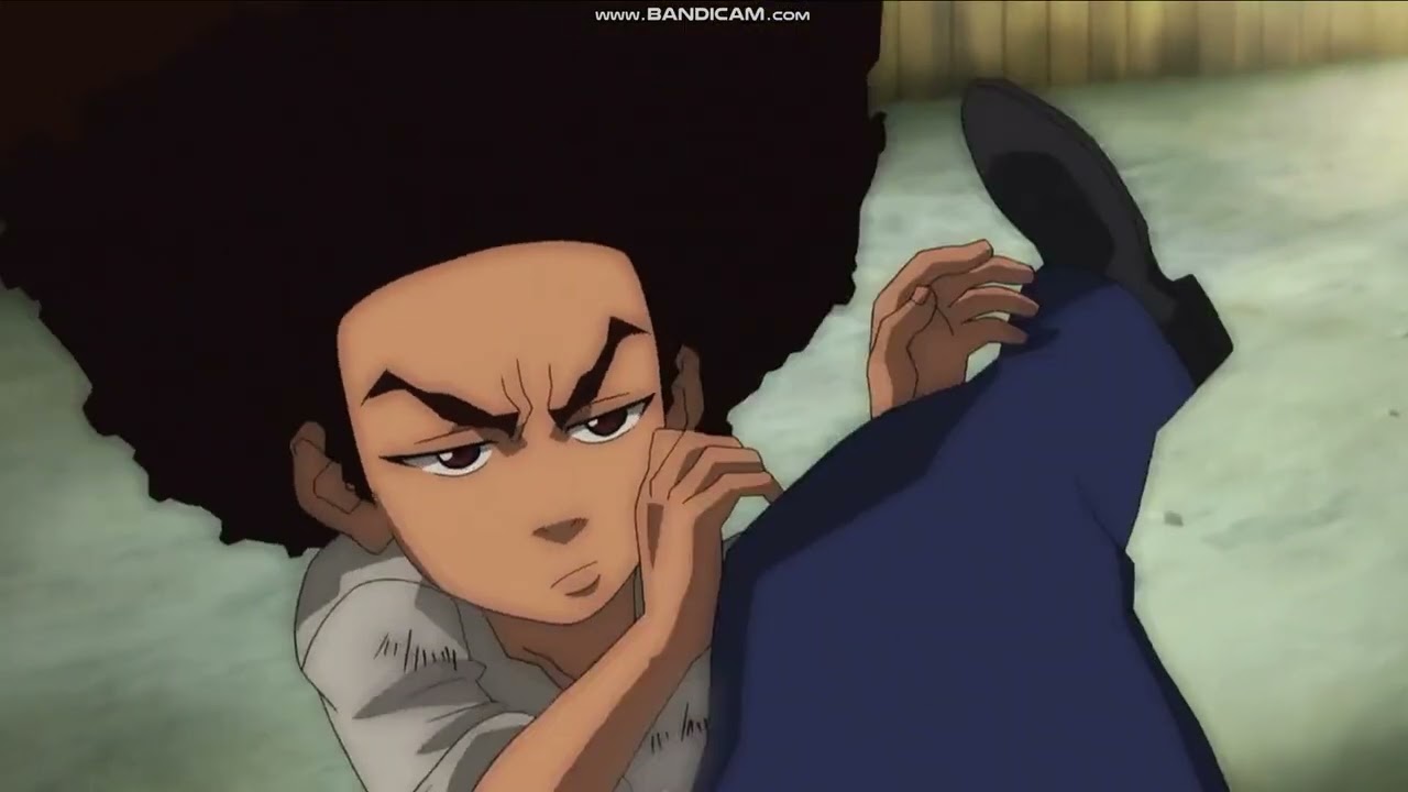 The Boondocks Season 4 Huey Freeman Vs Security Guard Fight Youtube