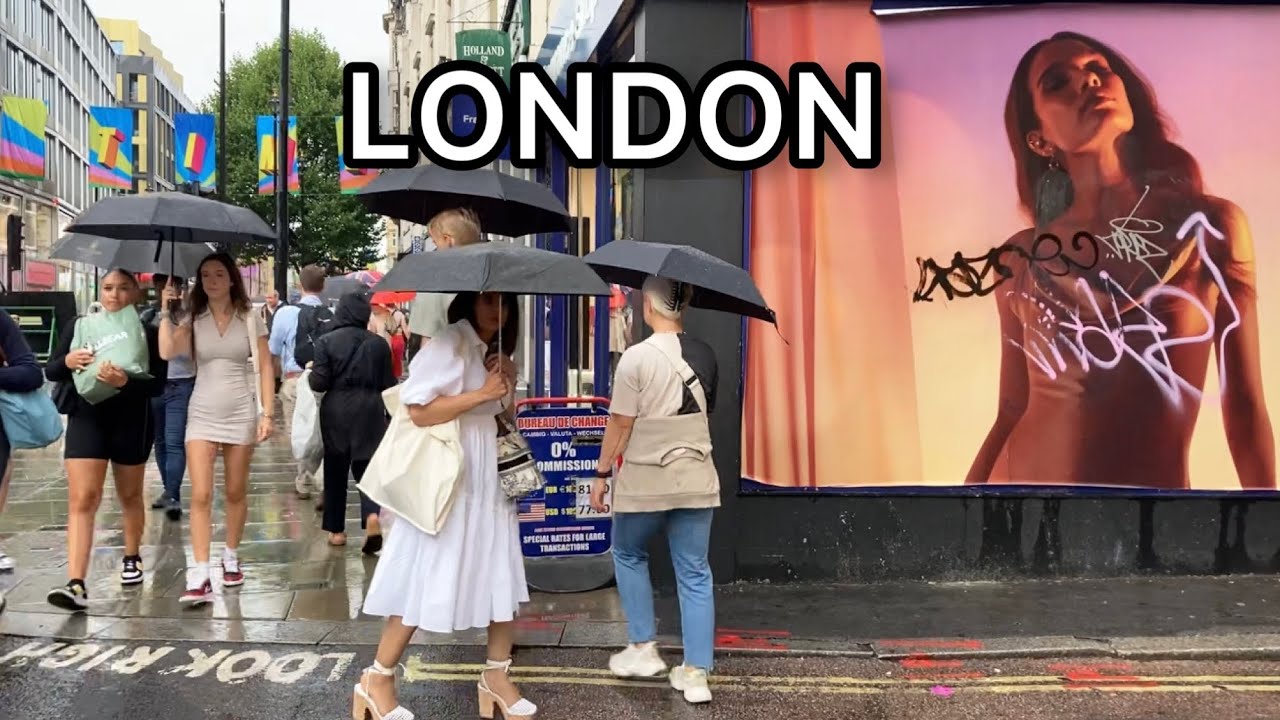 🔴@WalkingLondon_ LONDON LIVE CAMERA - Oxford Street in the RAIN! - 17th ...