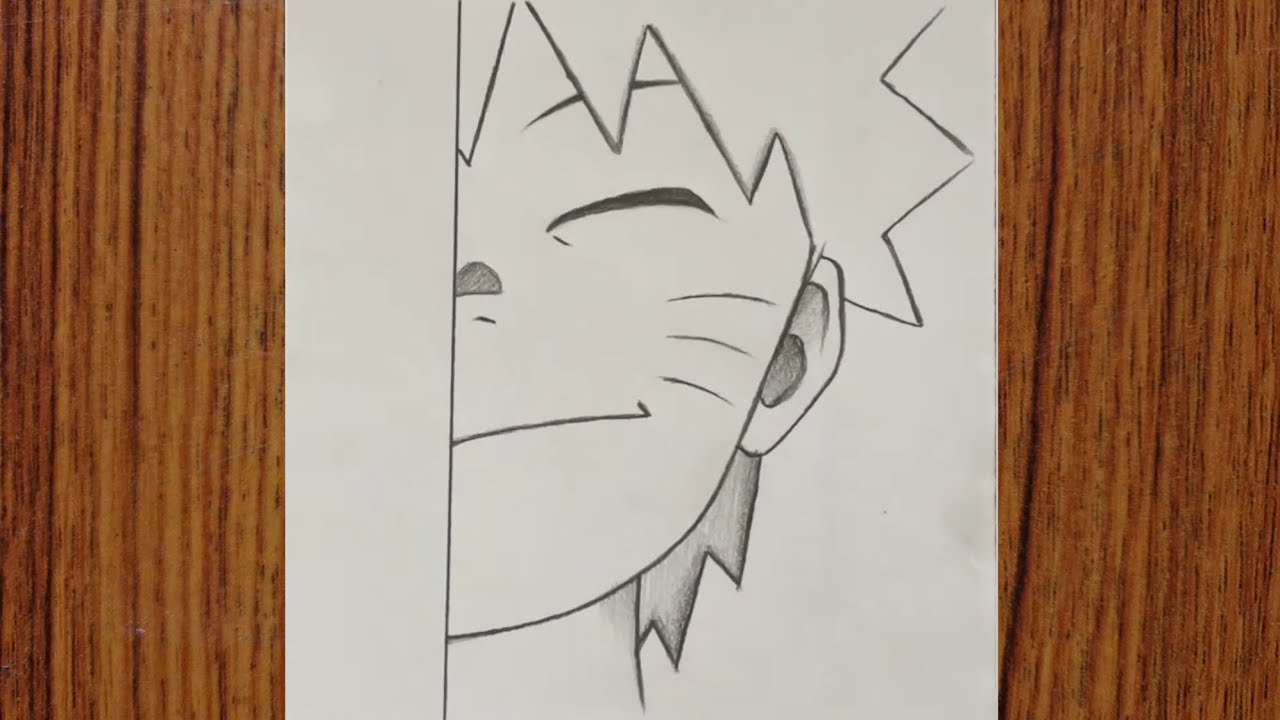 How to draw naruto kid half face step by step || Drawing naruto for ...