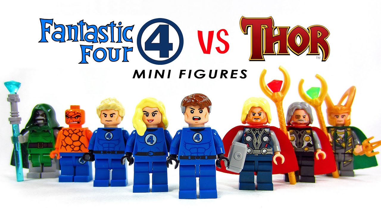 LEGO Fantastic Four vs Thor KnockOff Minifigures (Bootleg) - YouTube